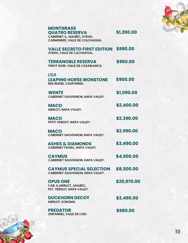 Menú Bebidas - EN - Barbarella