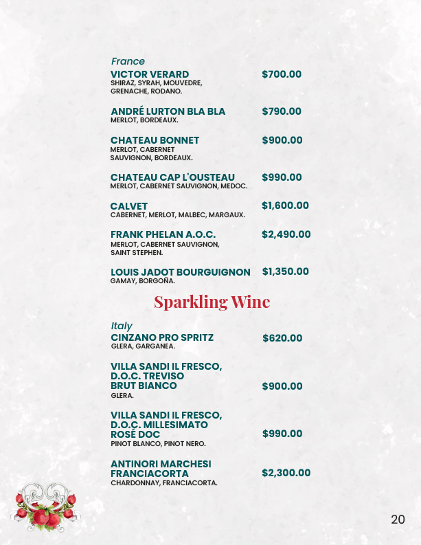 Menú Bebidas - EN - Barbarella